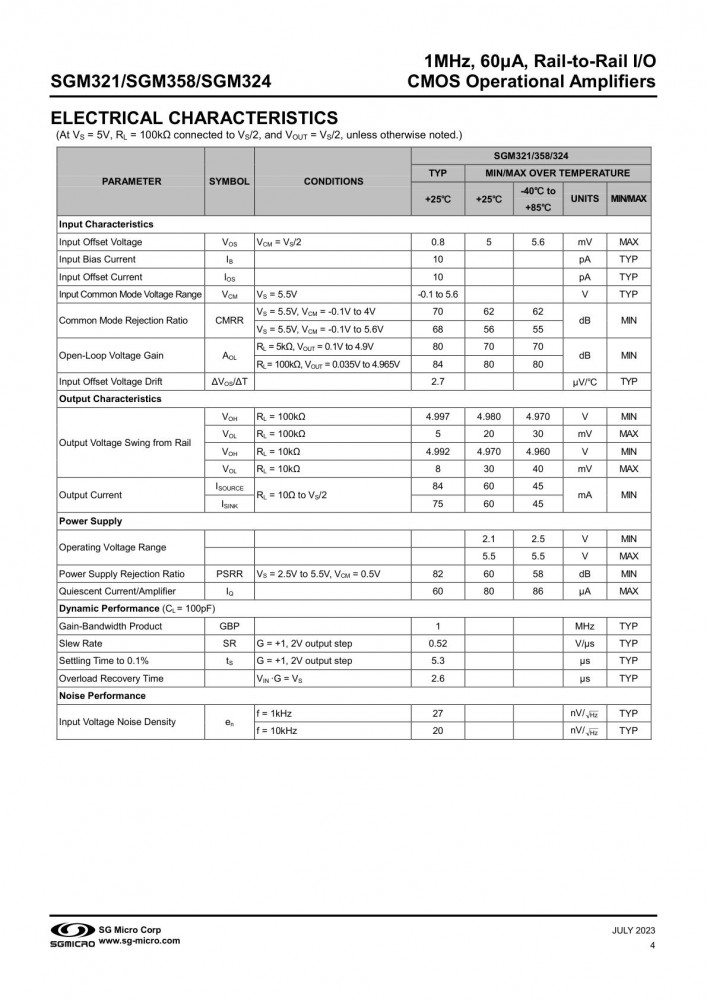 SGM321 datasheet page 4