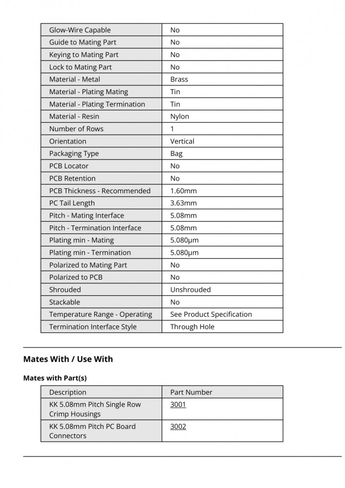 MOLEX KK 508 connector specification page 3