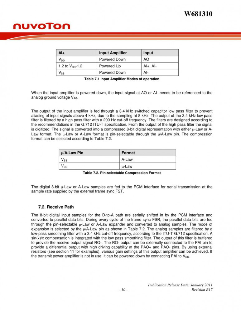 W681310 datasheet page 10