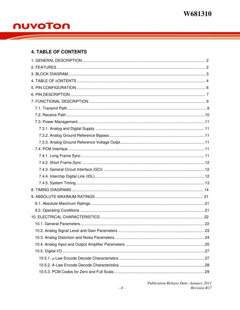 W681310 datasheet page 4