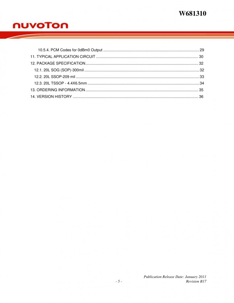 W681310 datasheet page 5