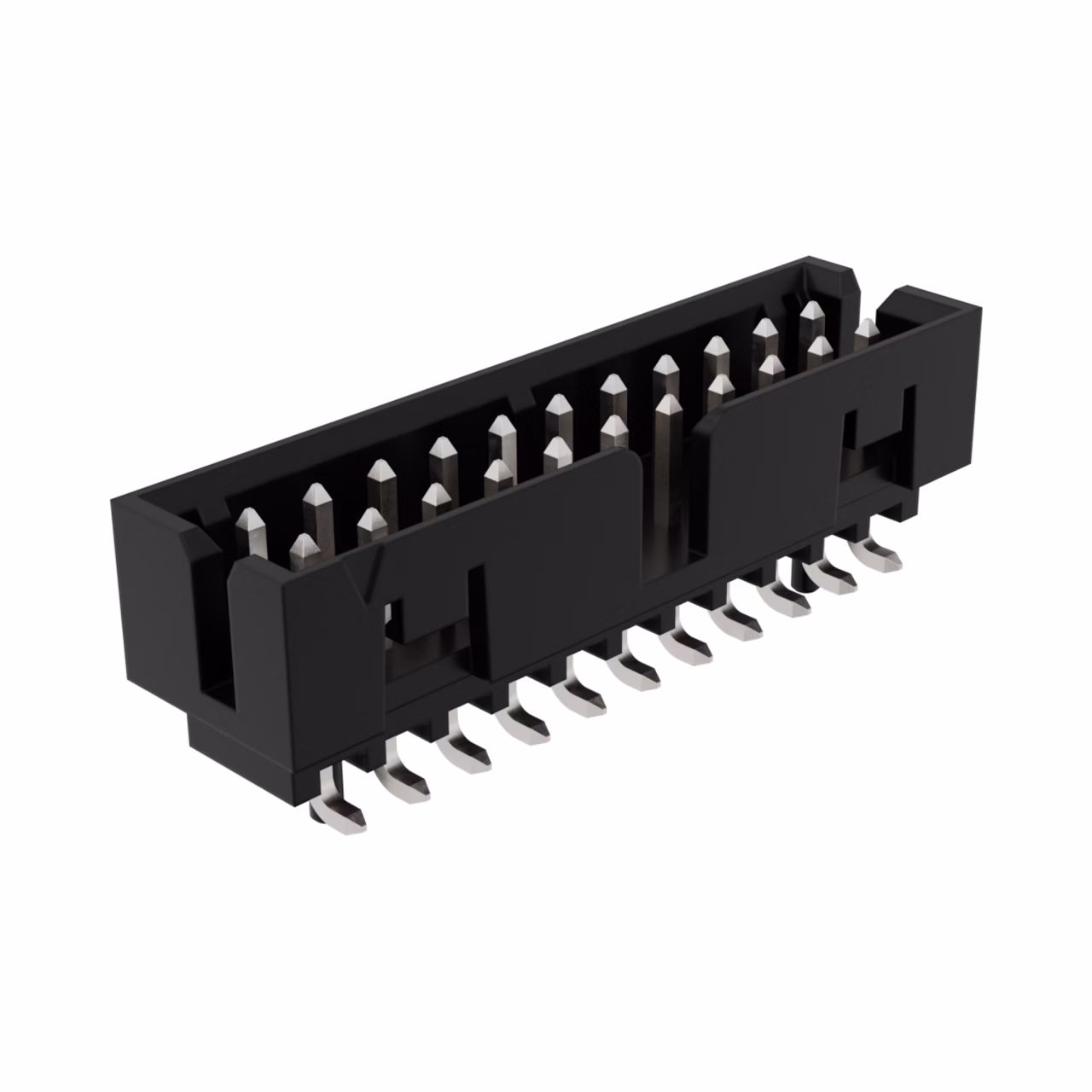 2.00mm Pitch, Milli-Grid PCB Header, Dual Row, Vertical, Surface Mount, Shrouded, 22 Circuits, 0.38µm Gold (Au) Plating, Dual Side Slots, Dual Friction Locks, Center Polarization, with Pegs, Tube