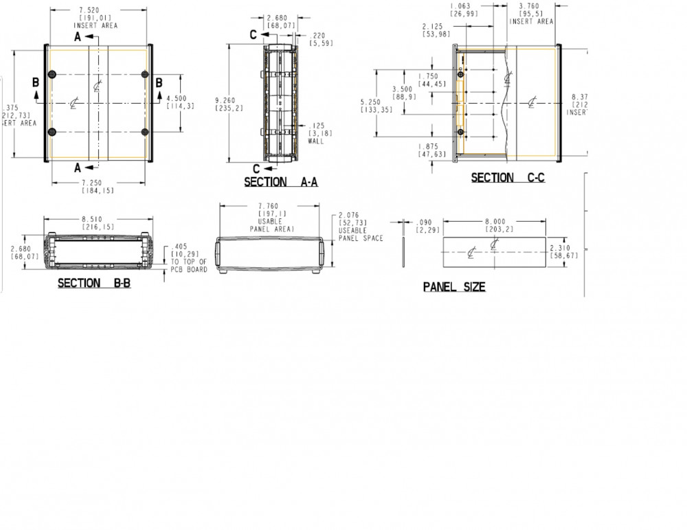 CAR-01-BK panel-size drawing