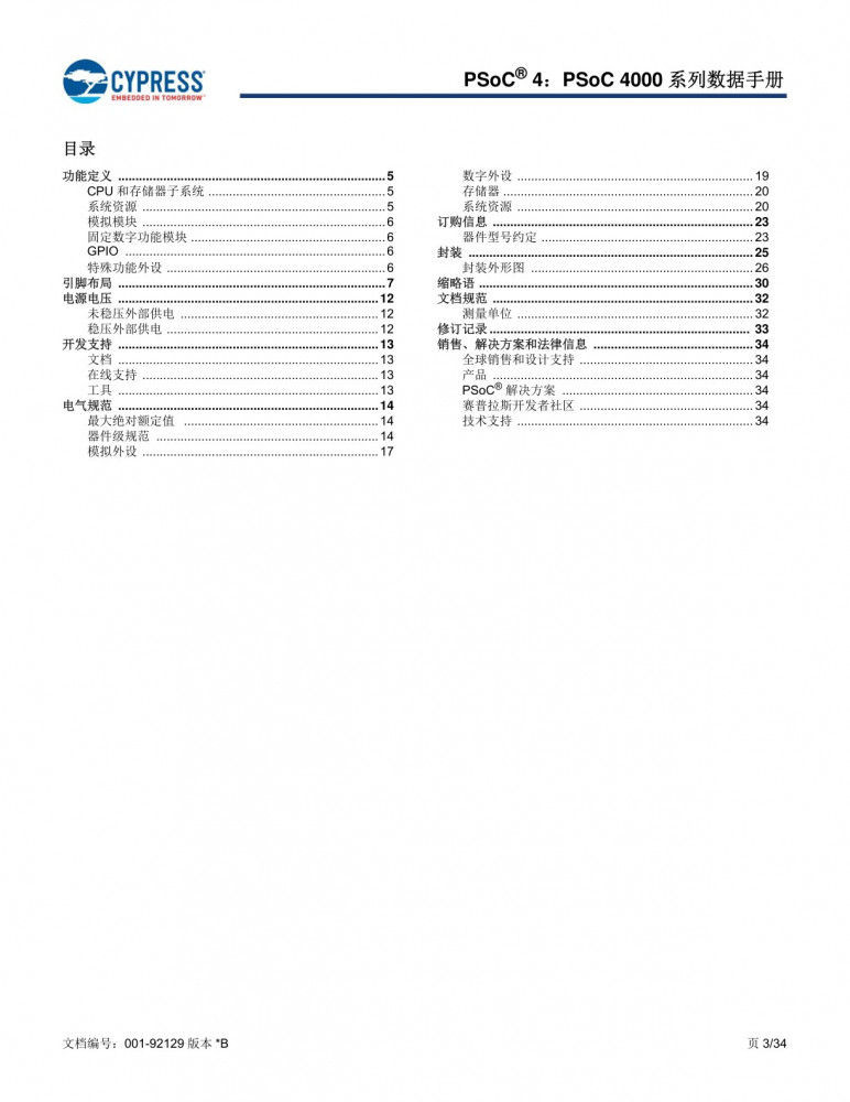 CY8C4014LQI-422 document page 3