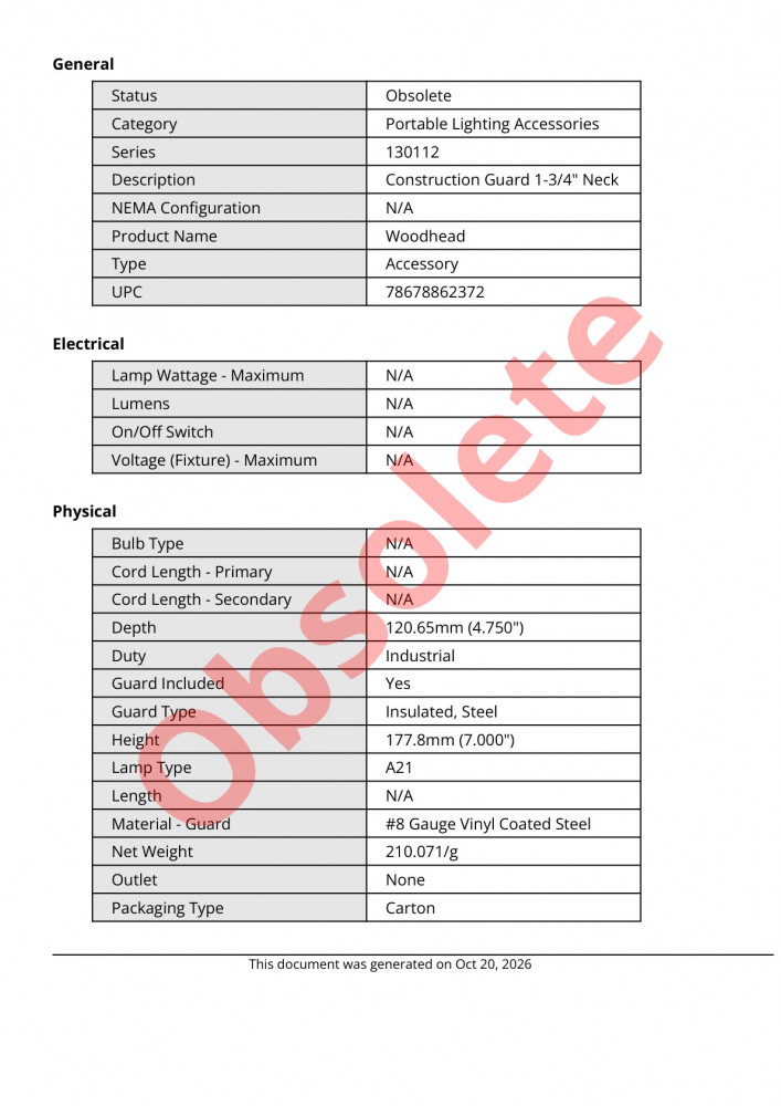 Product document page 2 for MOLEX 1301120162