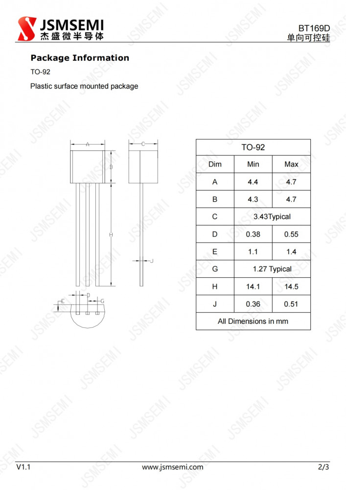 BT169D-JSM datasheet page 2