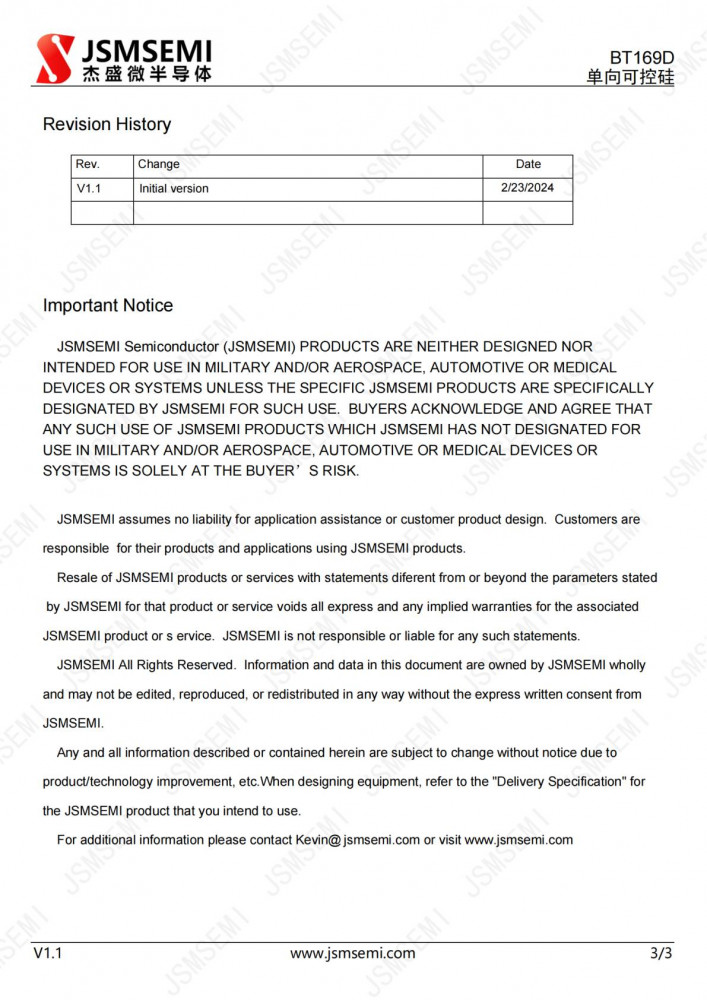 BT169D-JSM datasheet page 3