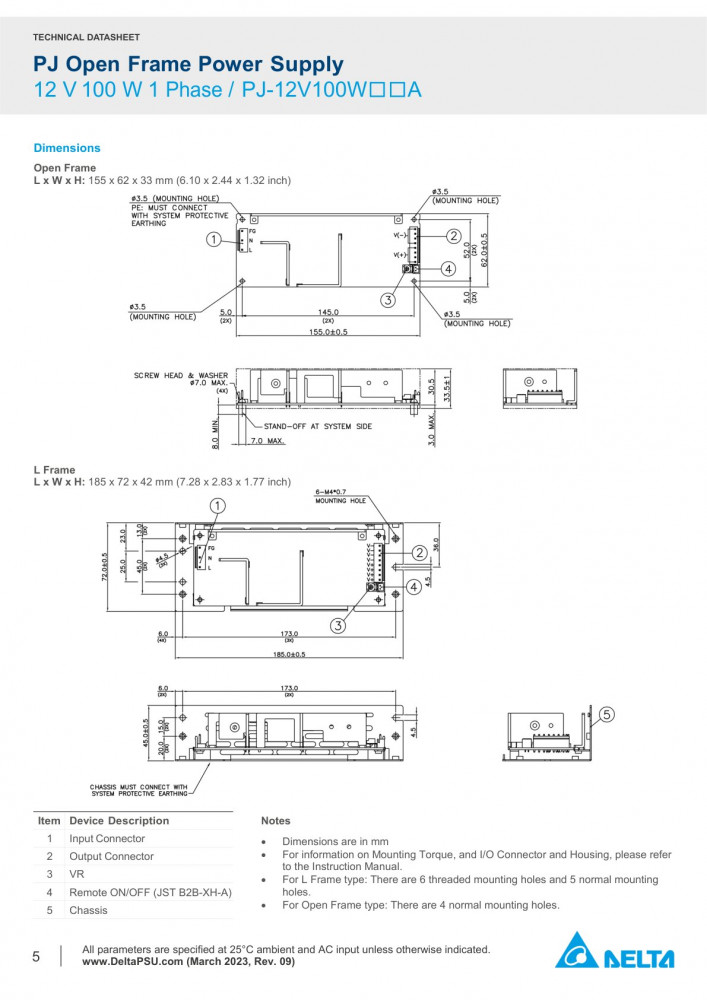 DELTA PJ datasheet page 5