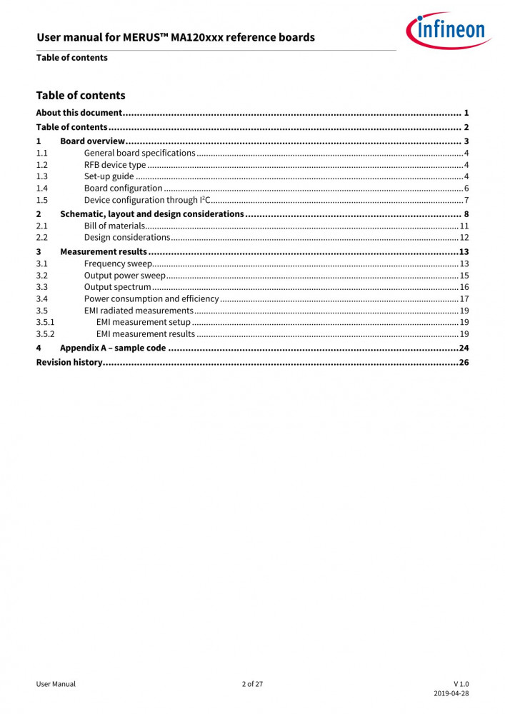 Infineon MA12040 reference board manual page 2