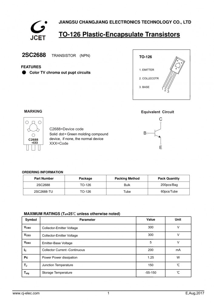 2SC2688 datasheet page 1