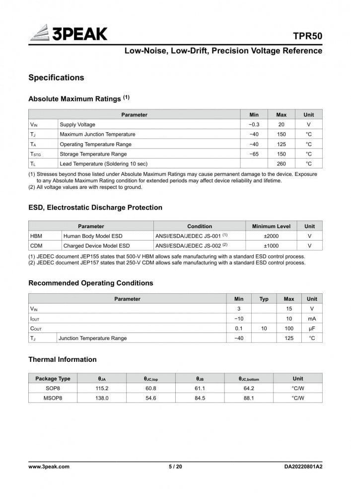 TPR5012-SO1R datasheet page 5