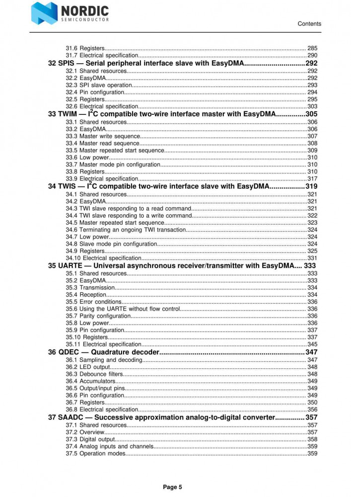 NRF52832 product specification page 5