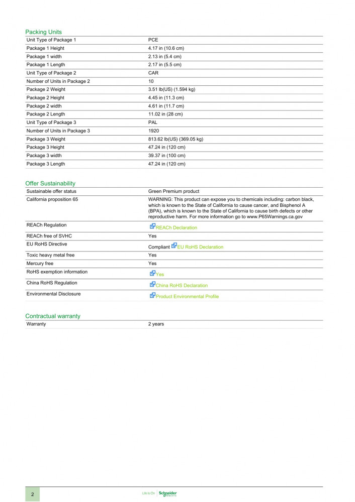 SQR141U1LAW technical document page 2