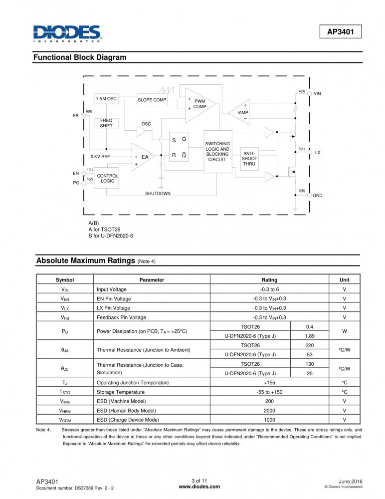 AP3401DNTR-G1 datasheet page 3