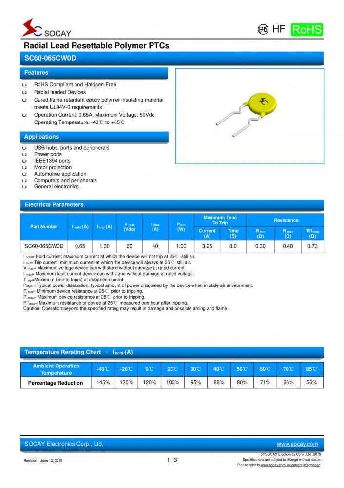 SC60-065CW0D technical document, page 1