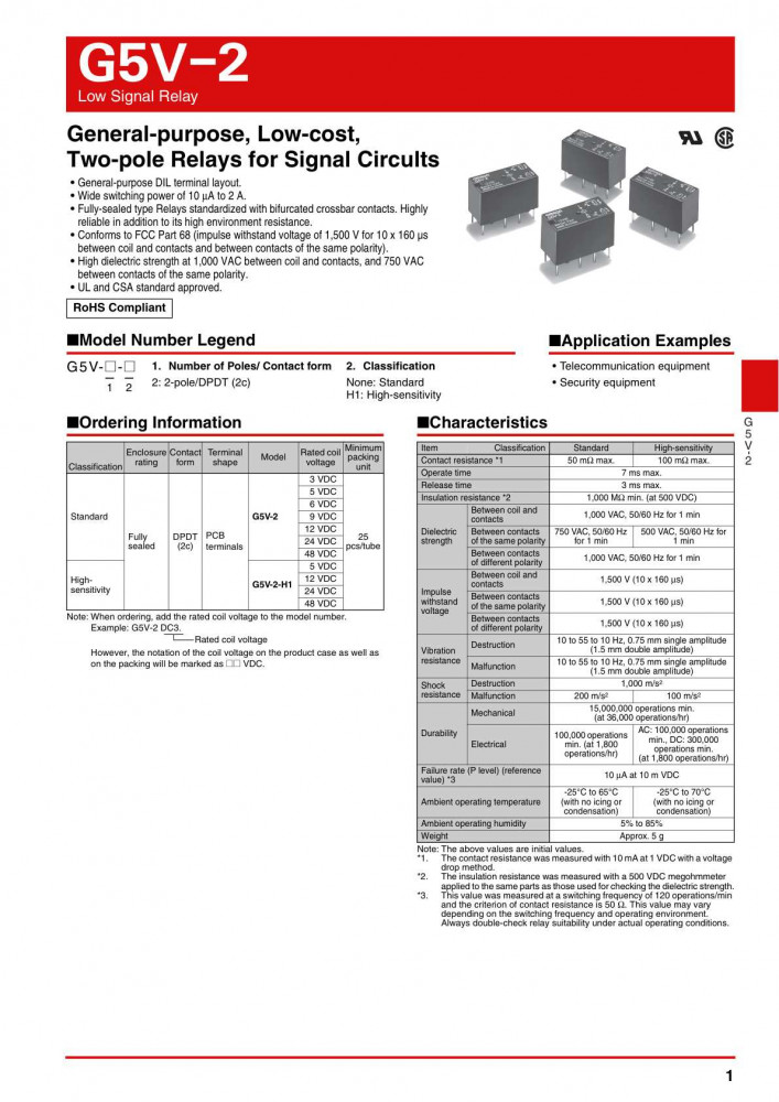 OMRON G5V-2 technical document page 1