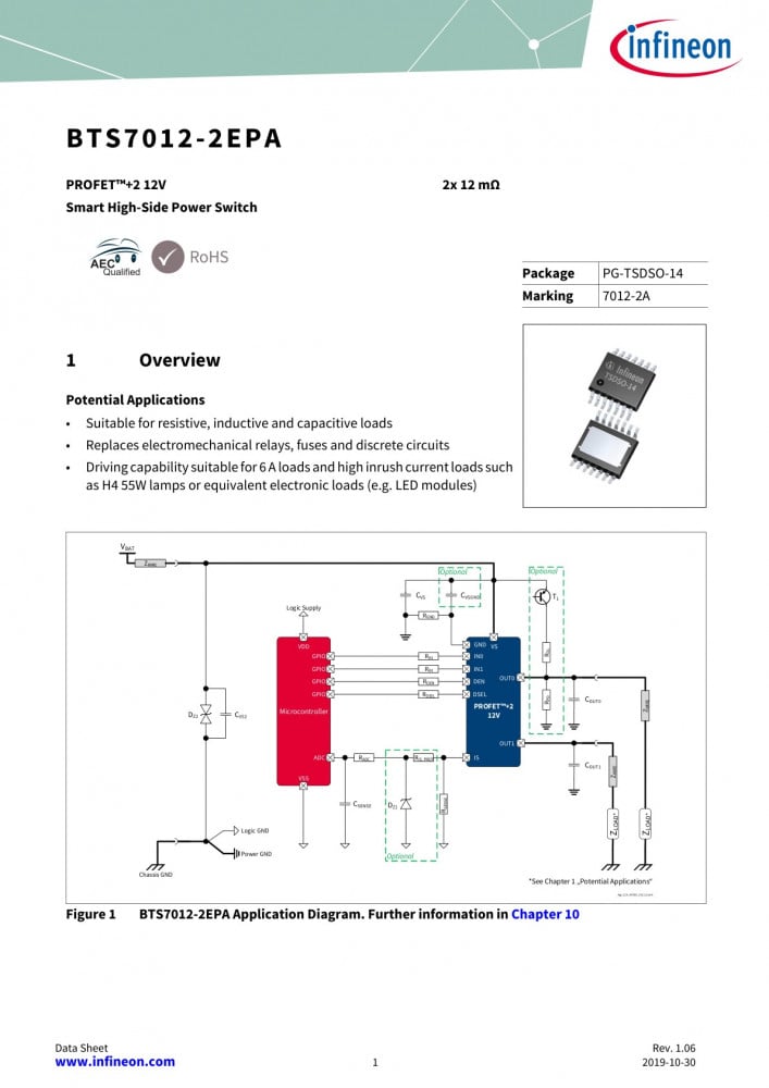 BTS7012-2EPA datasheet page 1