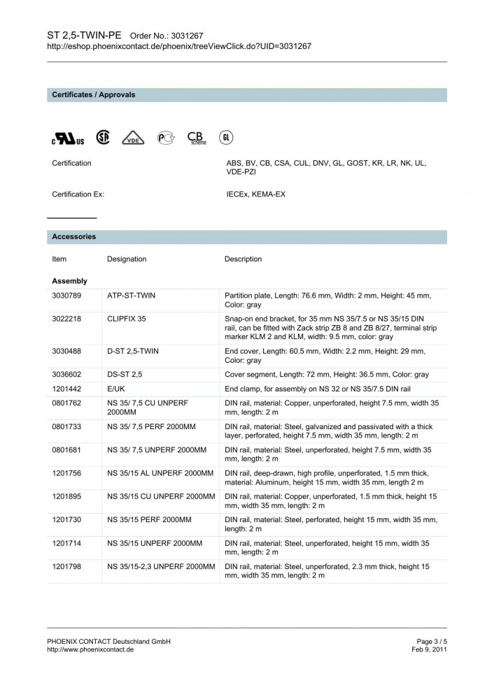 ST 2,5-TWIN-PE 3031267 technical document page 3