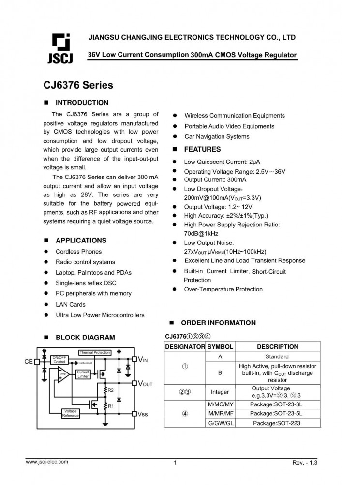CJ6376 datasheet page 1