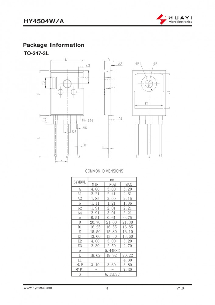 HY4504W datasheet page 8