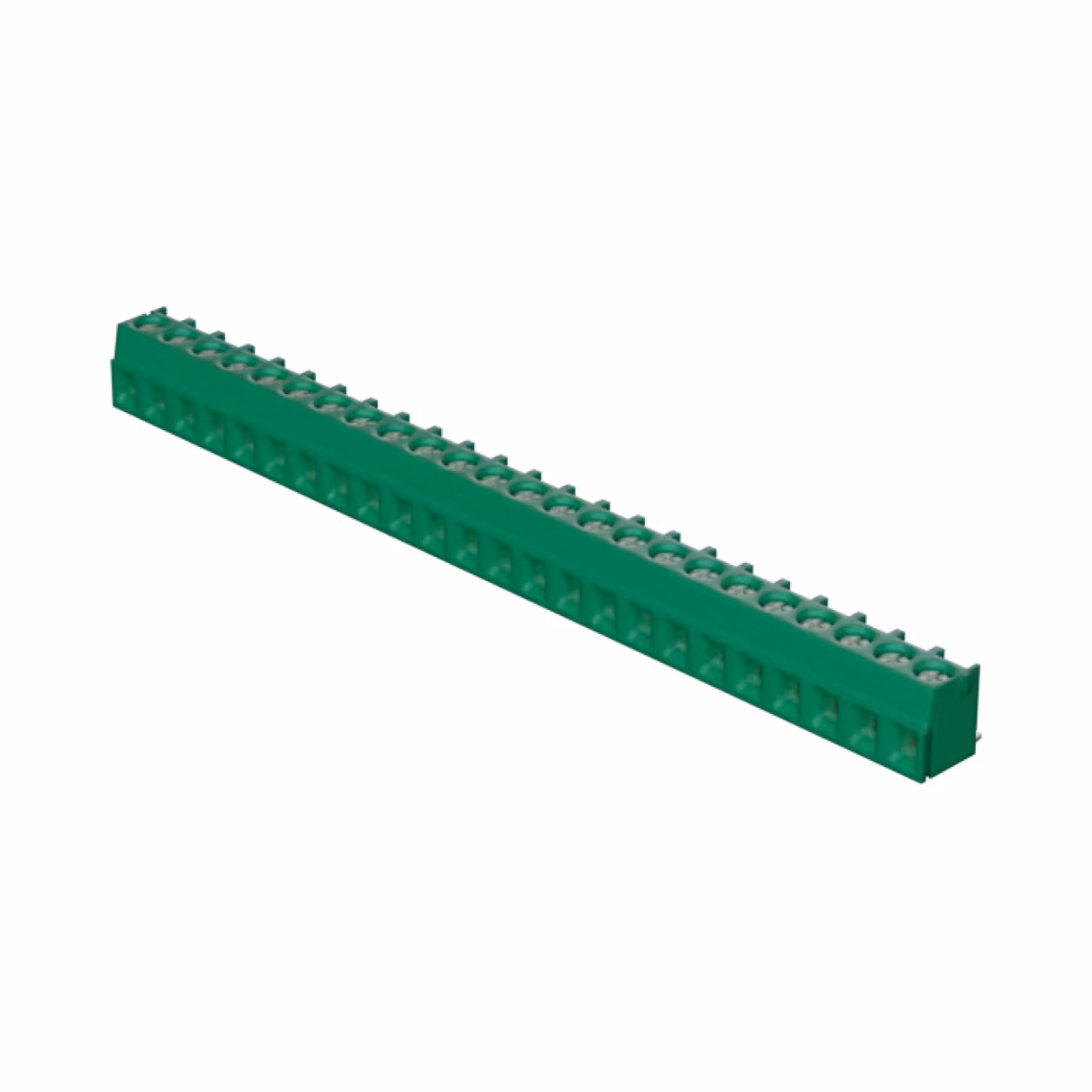 5.00mm Pitch Eurostyle Horizontal Fixed Mount PCB Terminal Block, Green Housing, 24 Circuits for sale