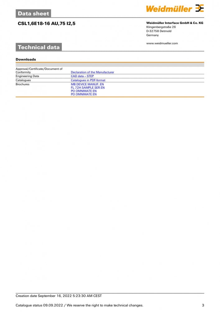 WEIDMULLER 1426700000 technical document page 3