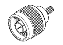 N Jack, Straight, Crimp, RG-141, RG-303 and RG-58 Cable, Brass Body, Nickel (Ni) Plated, One Piece Per Bag, 50 Ohms