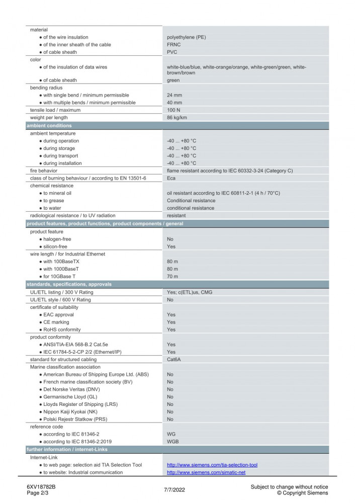 6XV18782B technical document page 2