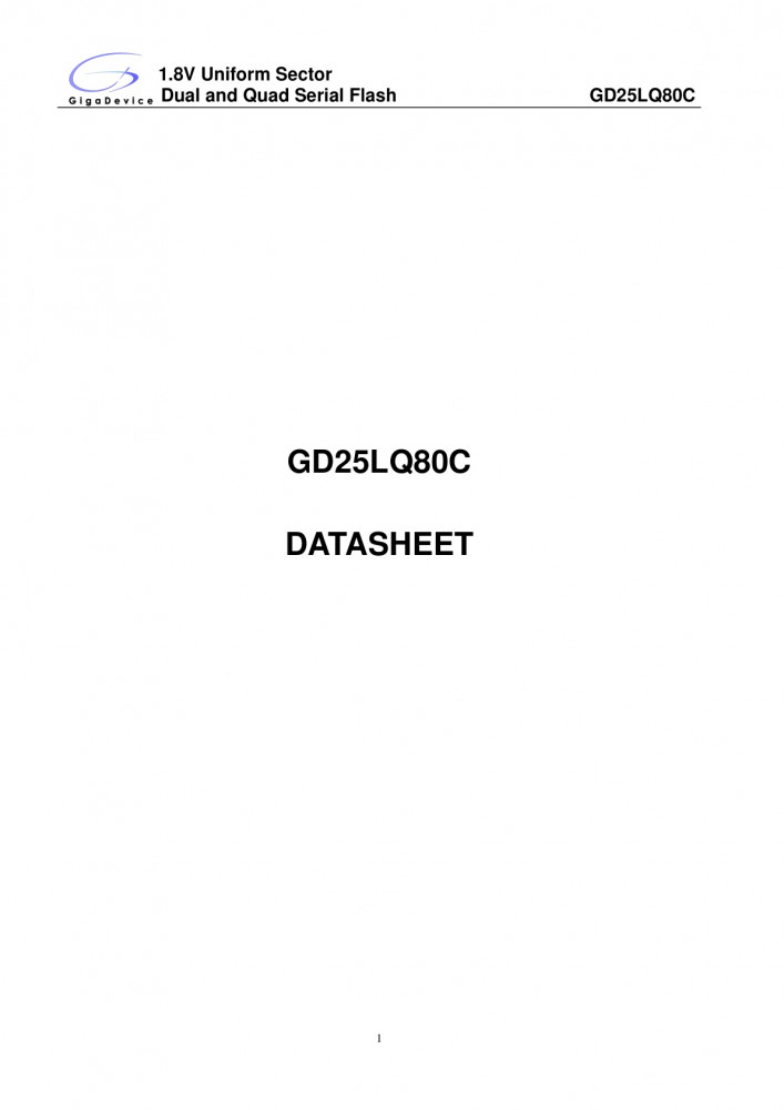 GD25LQ80C datasheet page 1