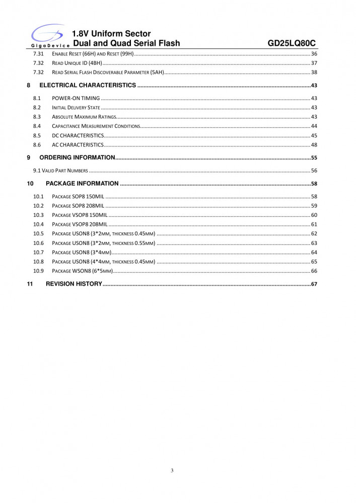 GD25LQ80C datasheet page 3