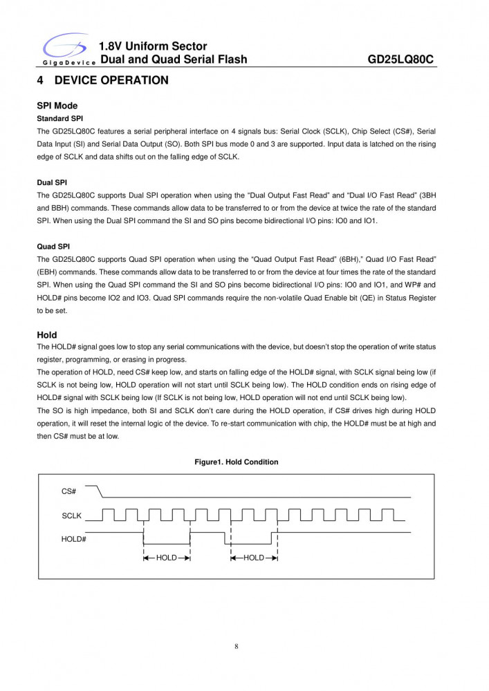 GD25LQ80C datasheet page 8