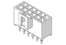 MX150 Single Row Header, Right-Angle, 6 Circuits, 1.25µm Nickel (Ni) Overall, 2.50µm Minimum Select Matte Tin (Sn) Plating Overall, 3.05mm PC  Tail Length, Mating Pin Length 12.15mm