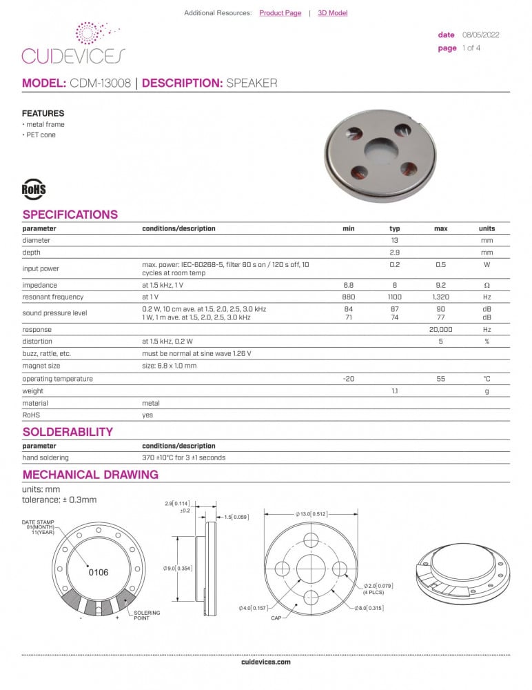 CDM-13008 datasheet page 1