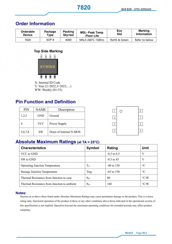 NDP7820KC datasheet page 2