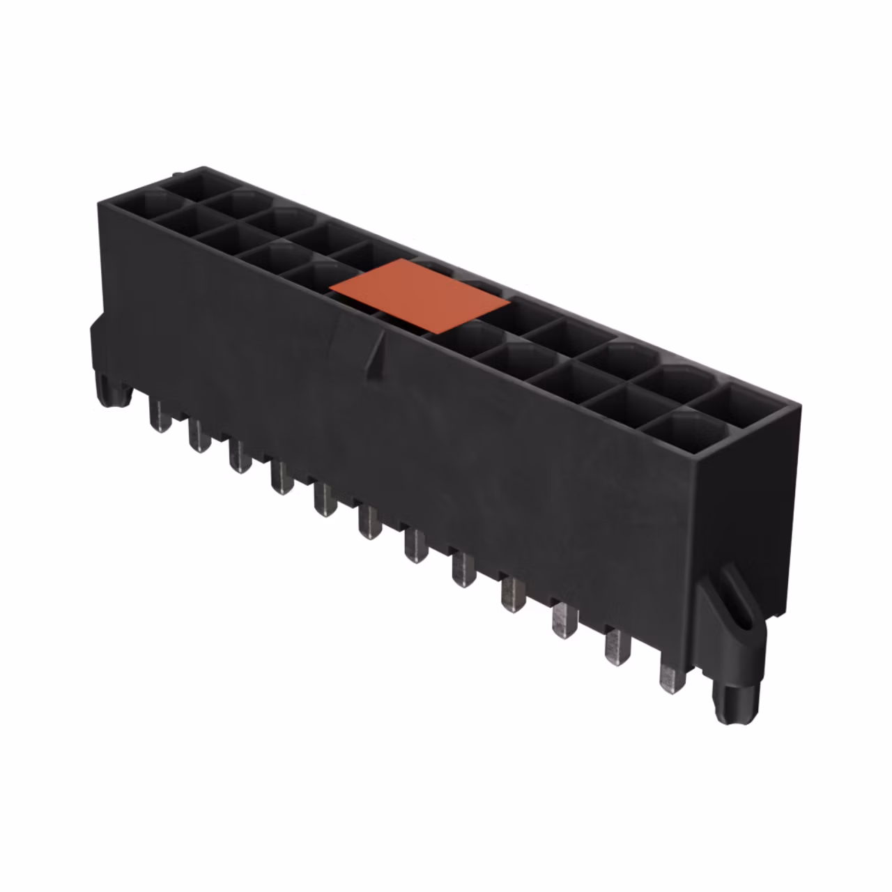 Mini-Fit Jr. Reflow Solder Capable Header, 4.20mm Pitch, Dual Row, Vertical, 24 Circuits, 1.57mm PCB Thickness, with PCB Pegs, LCP Housing, with Gold (Au) Plating, Glow-Wire Capable, Tape and Reel, with Pick-and-Place Tape for sale