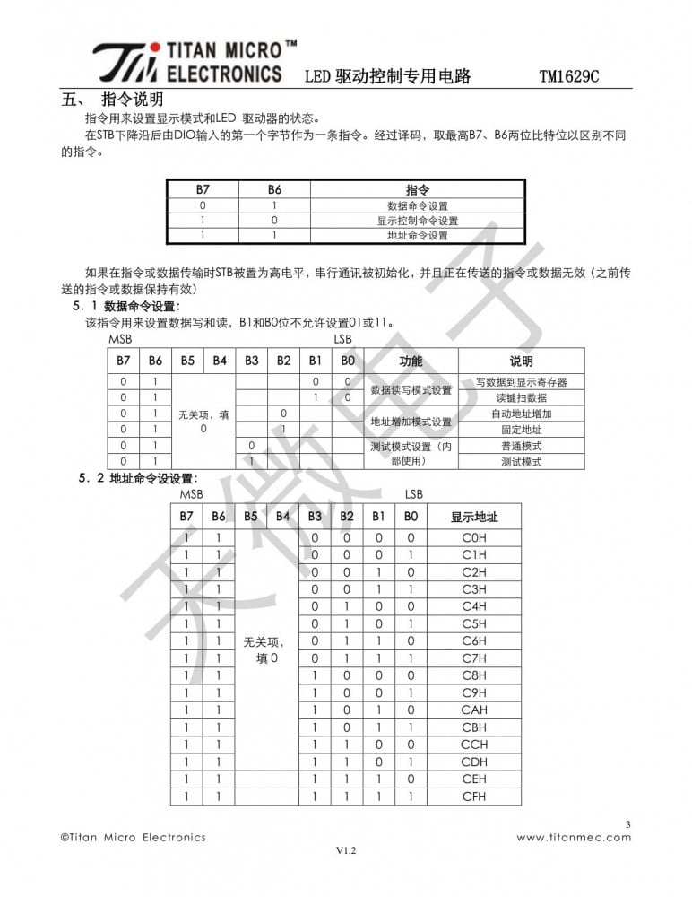 TM1629C datasheet page 3