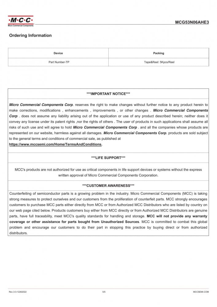 MCG53N06AHE3-TP datasheet page 5