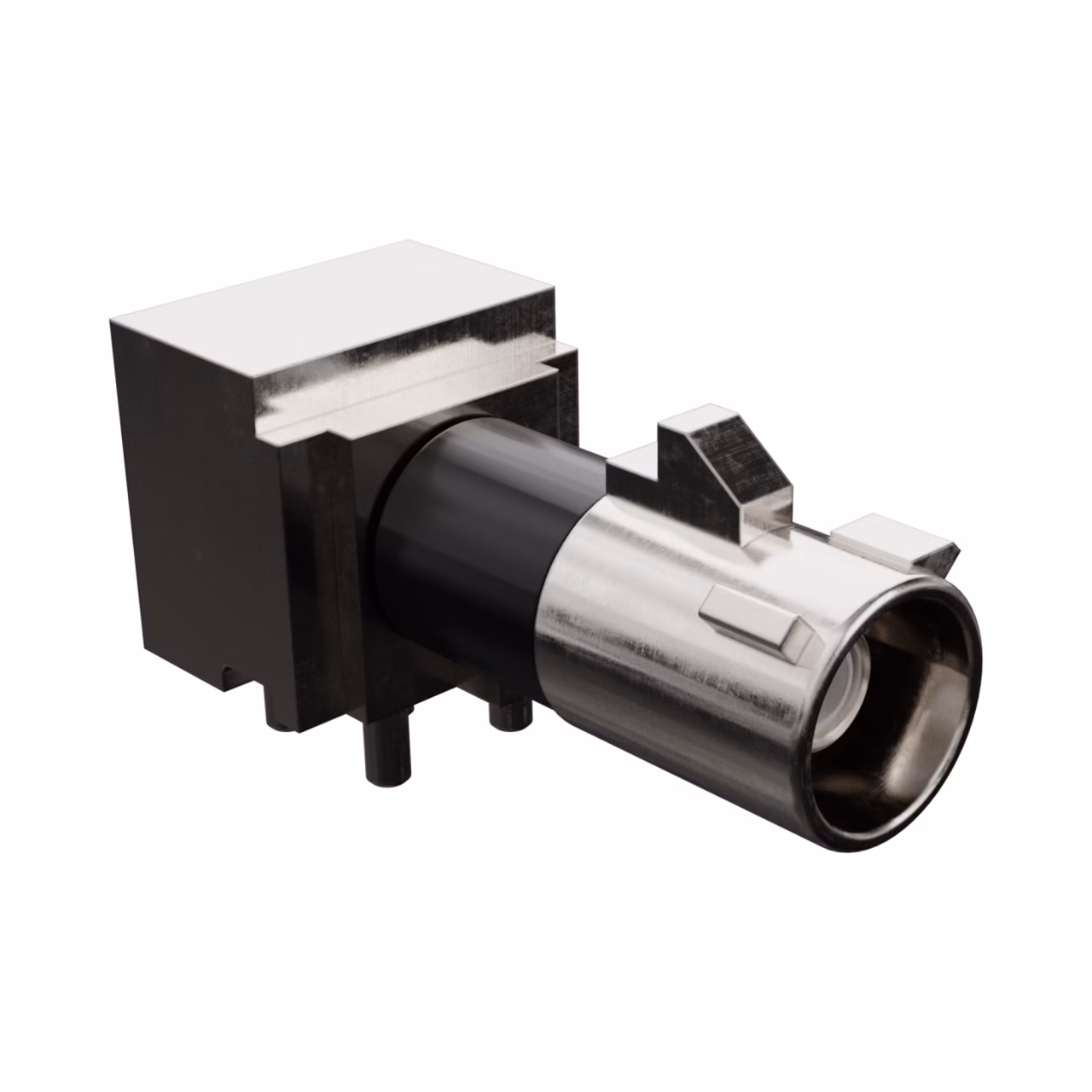 FAKRA Jack, Right-Angle, PCB Receptacle, Through Hole, Die Cast Body, Tin (Sn) Plated,Keying Code A, Tray, 50 Ohms for sale