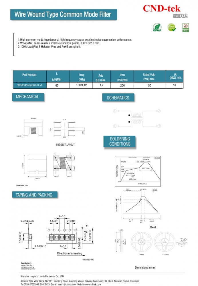 WBA3416L600T-D M technical document page 1