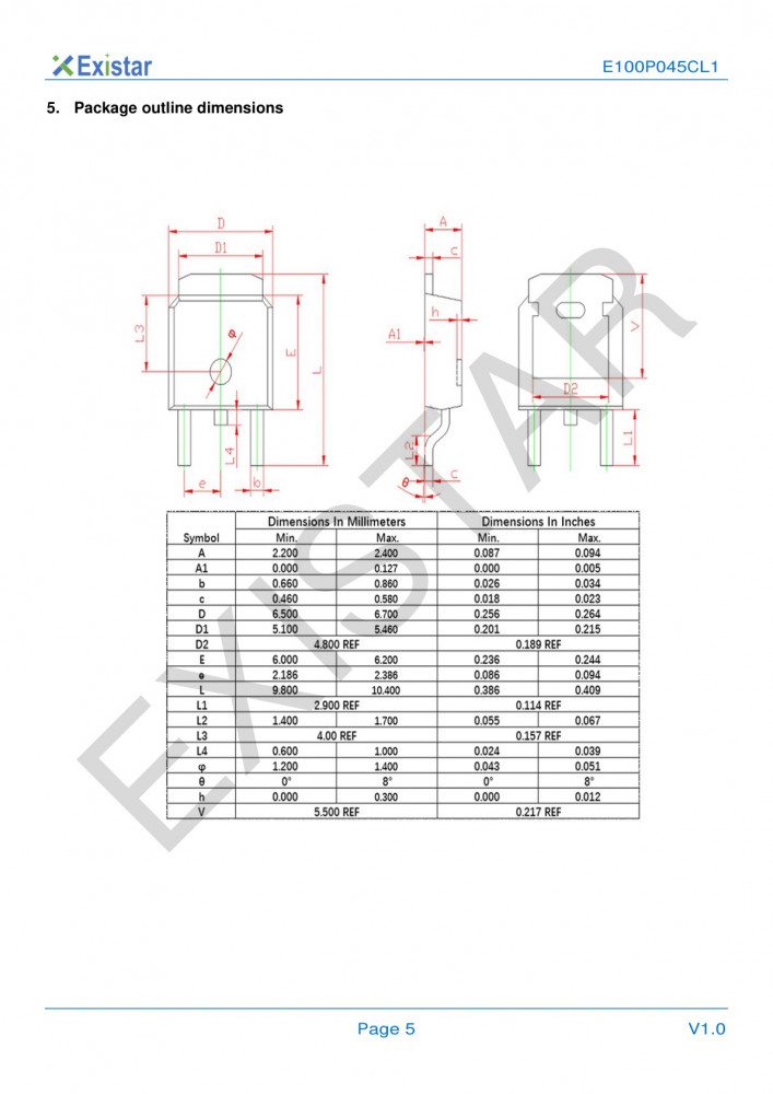E100P045CL1 datasheet page 5