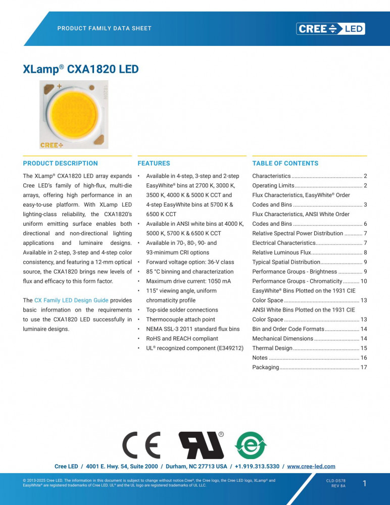 CXA1820 datasheet page 1
