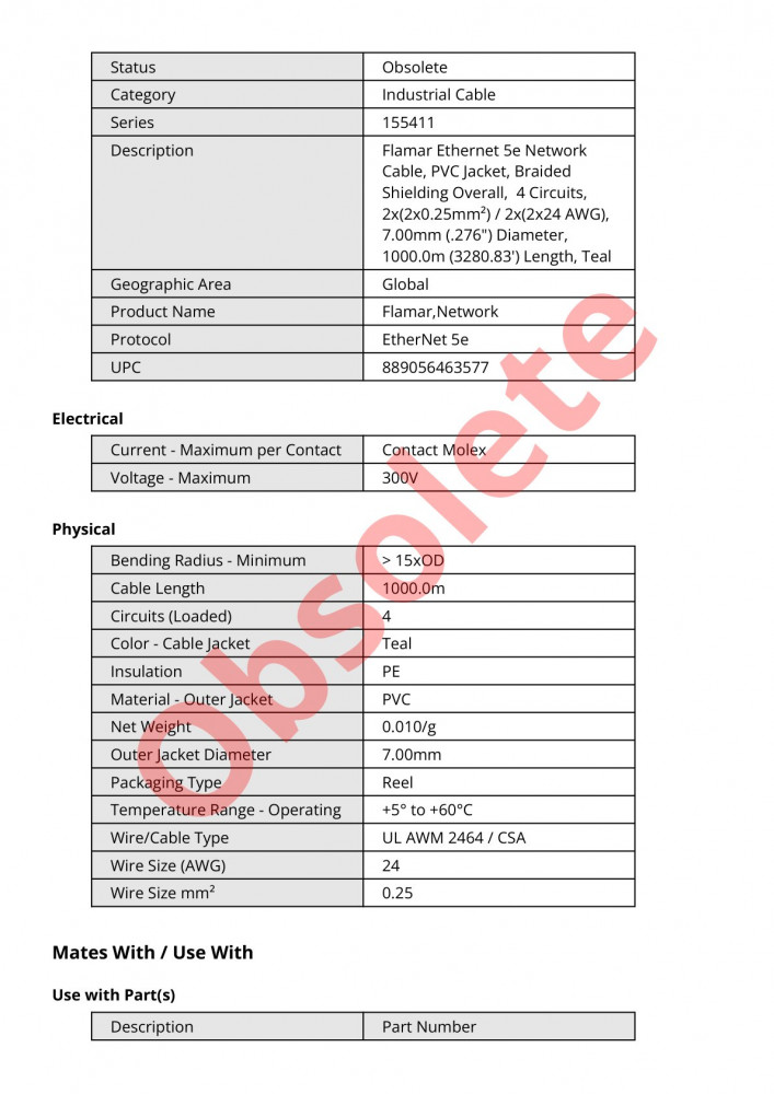 Product document image 2 for MOLEX 1554116009