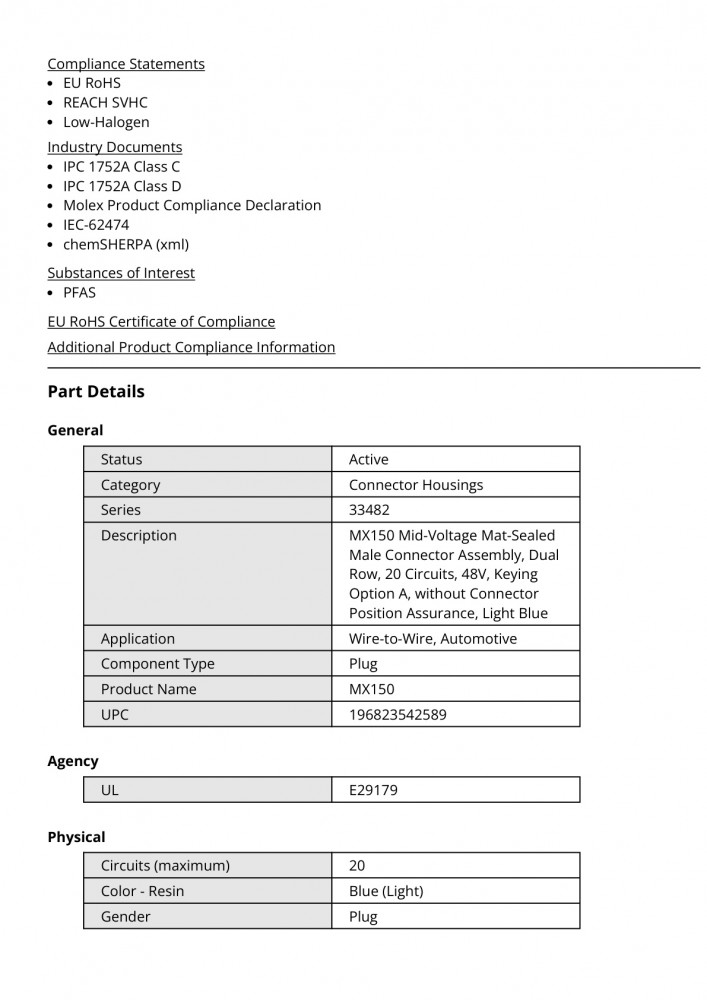 MOLEX 334822423 technical document preview, page 2