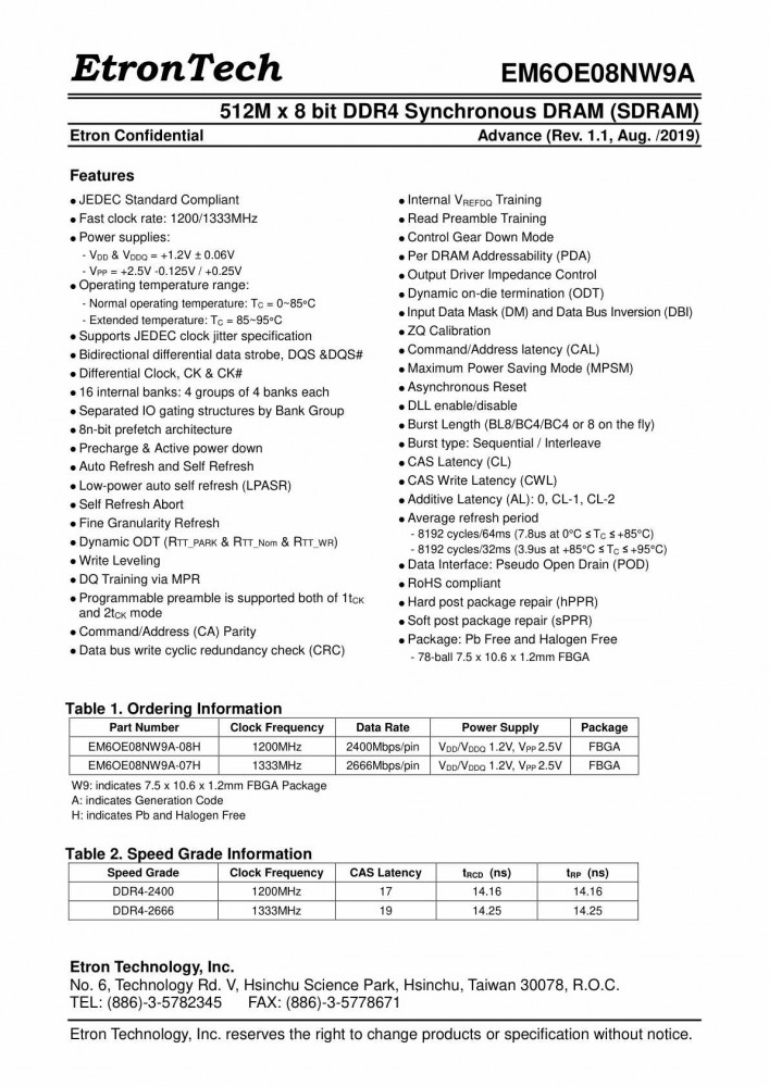 EM6OE08NW9A-07H datasheet page 1