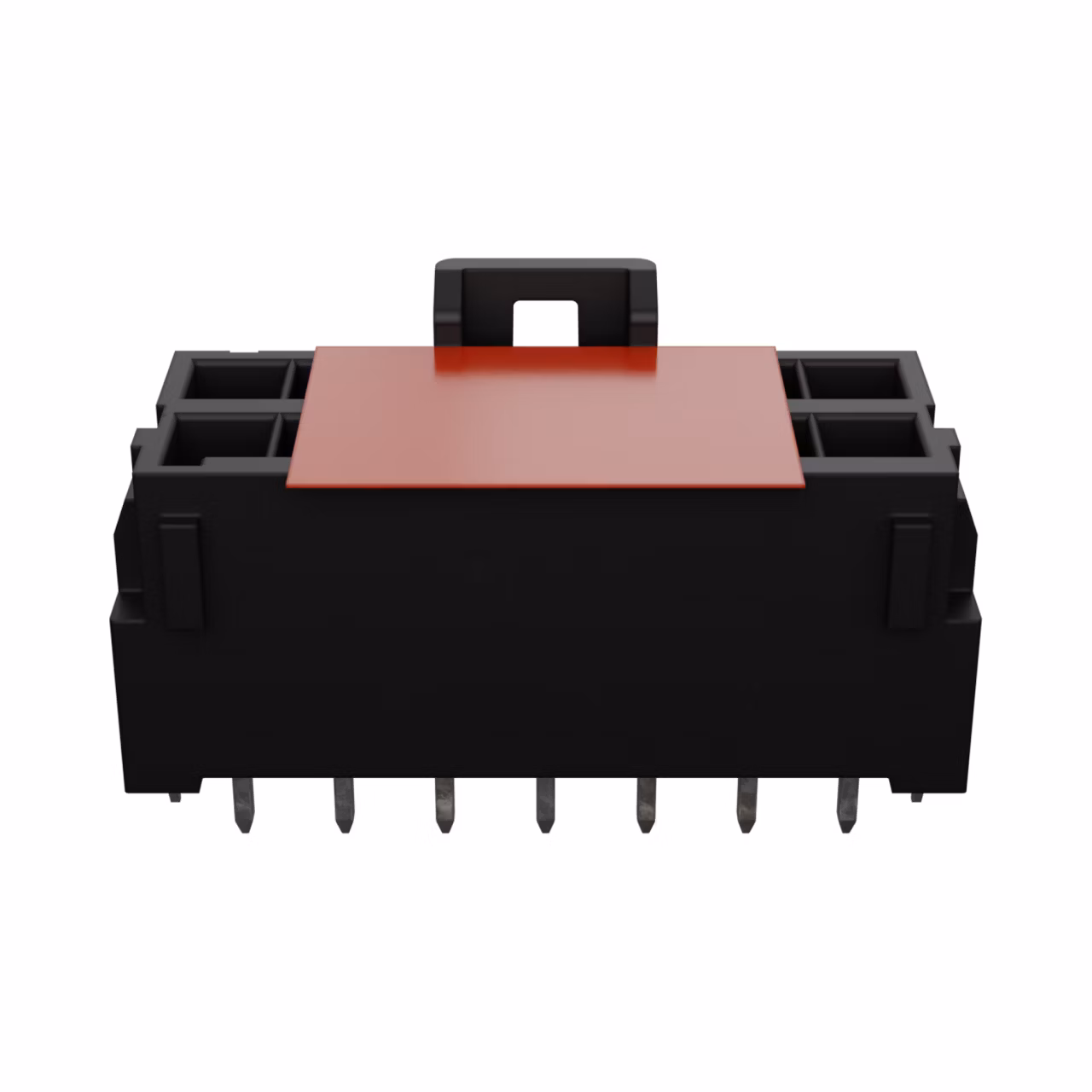 Ultra-Fit Vertical Header, 3.50mm Pitch, Dual Row, 14 Circuits, with Solder Clips, 0.38µm Gold (Au) Plating, Black, Glow-Wire Capable, Embossed Tape on Reel, with Pick-and-Place Tape for sale