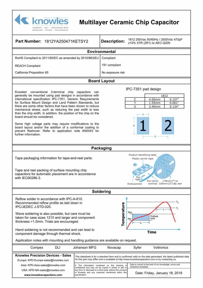 Knowles 1812YA250471KETSY2 datasheet page 2