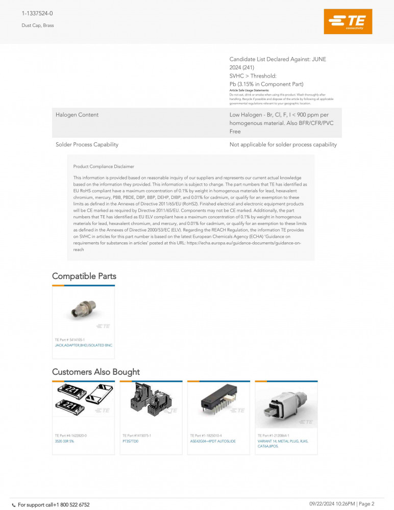 TE Connectivity 1-1337524-0 product document page 2