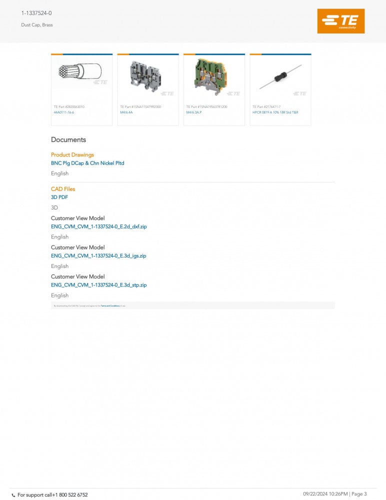 TE Connectivity 1-1337524-0 product document page 3