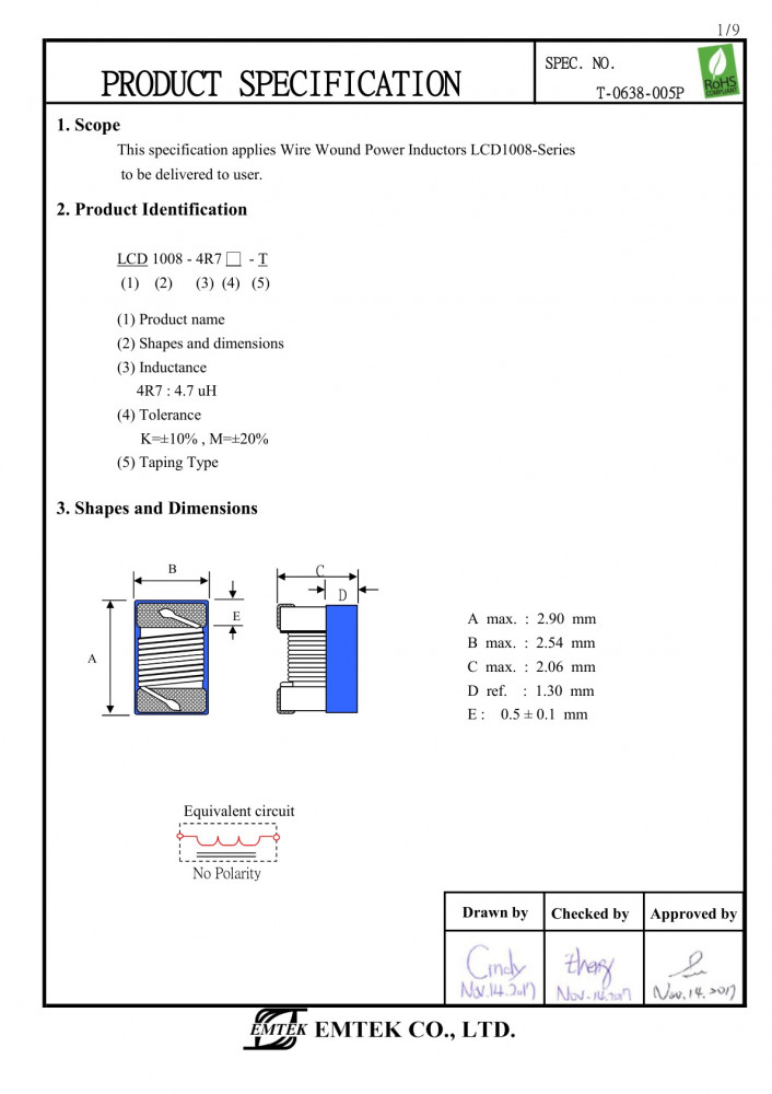 LCD1008 series specification page 2