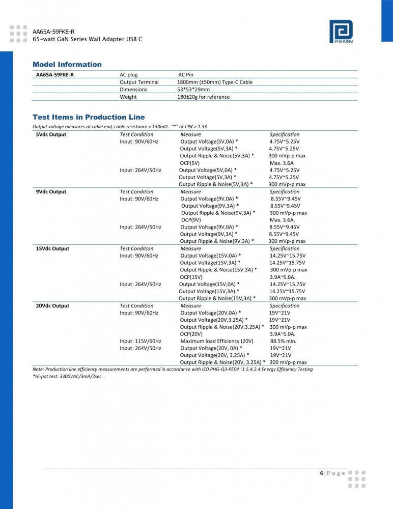 AA65A-59FKE-R datasheet page 6